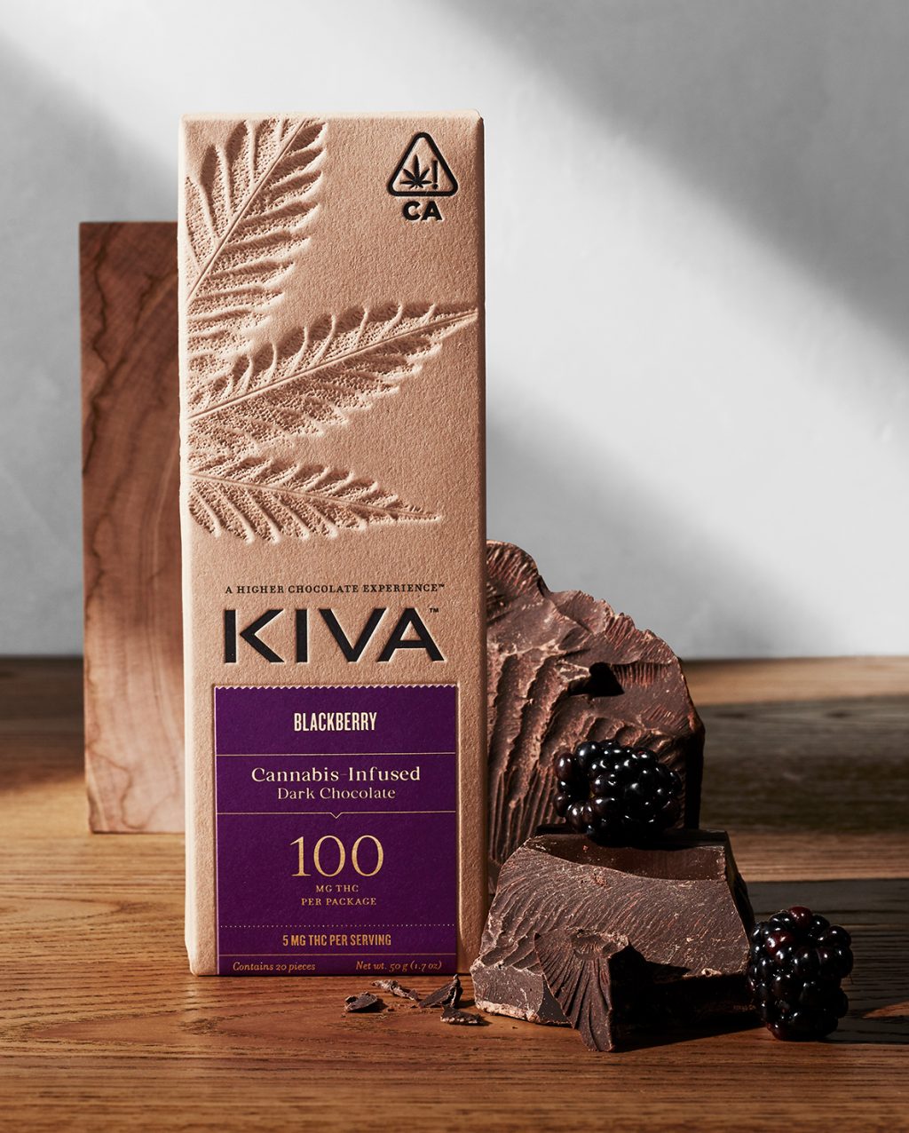Kiva Bar Blackberry Dark Chocolate Cannabis Edible | Kiva Confections