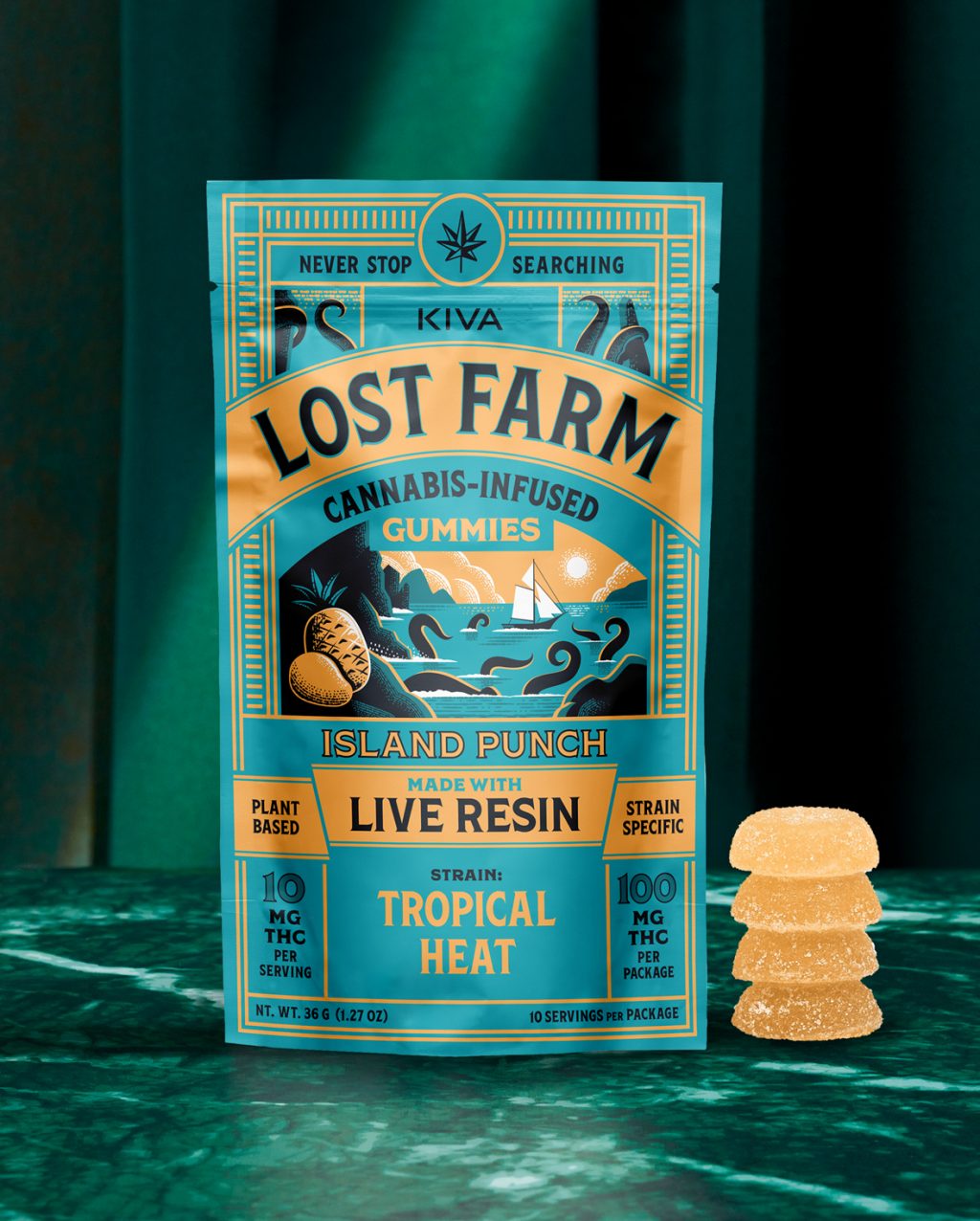 Lost Farm Tropical Punch x Tropical Heat Gummies | Kiva Confections