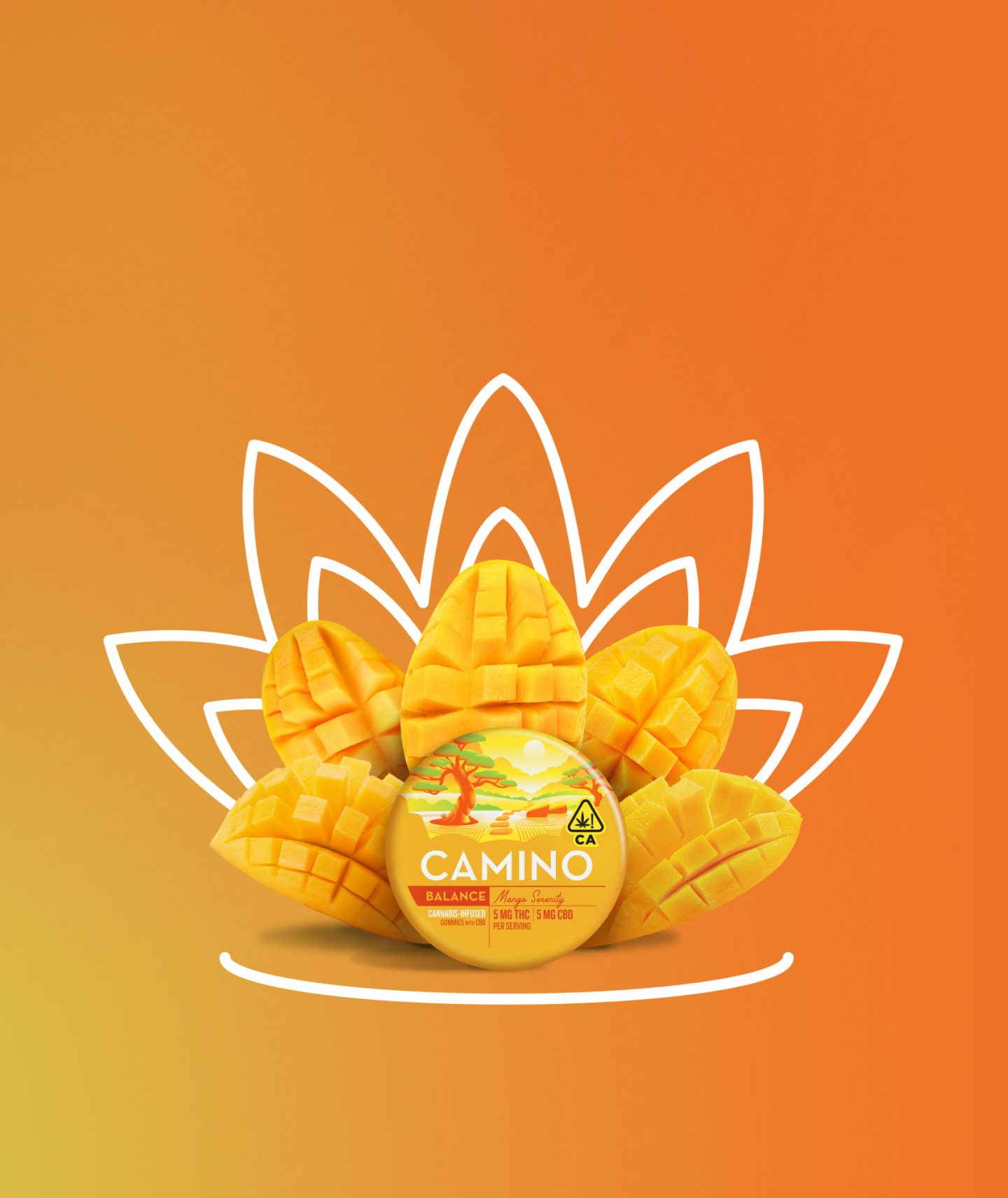 Camino THC/CBD Mango Serenity Cannabis-Infused Gummies | Kiva Confections