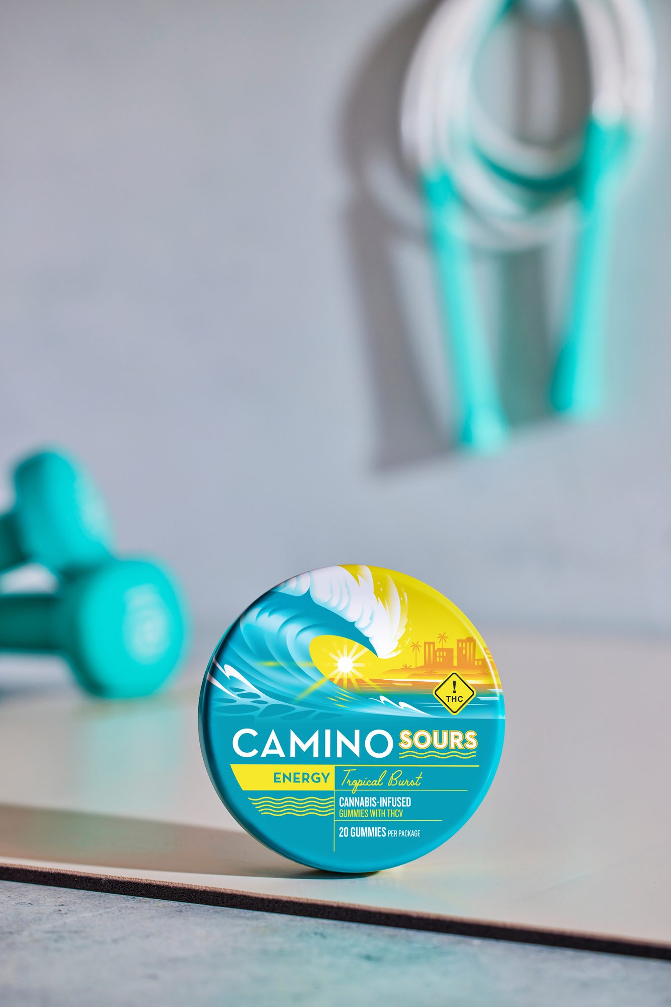 Camino Sours 10mg THC : 5mg THCV Energy Tropical Burst Gummies | Kiva Confections