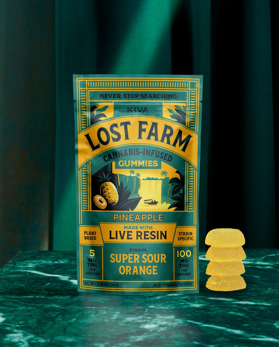 Lost Farm Pineapple x Super Sour Orange Gummies | Kiva Confections